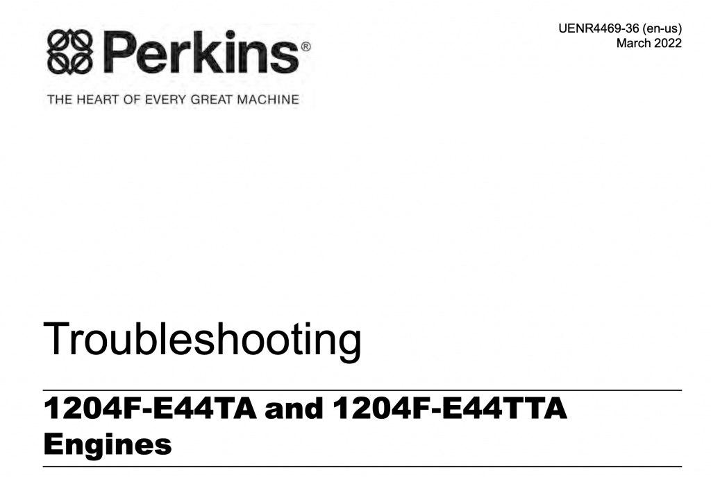 PERKINS 1204F Troubleshooting