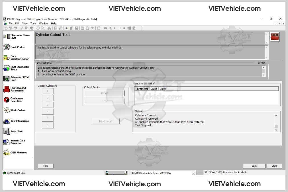 How To Cutout Cylinder On Cummins Engine Using Cummins Insite