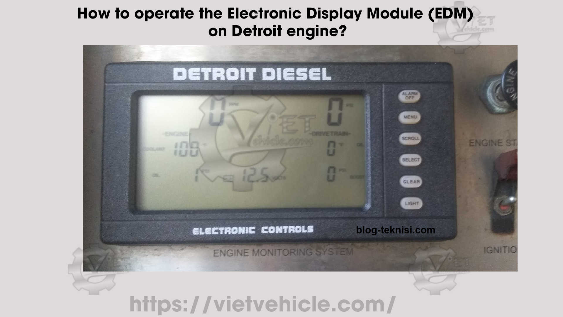 How to operate the Electronic Display Module (EDM) on Detroit engine?